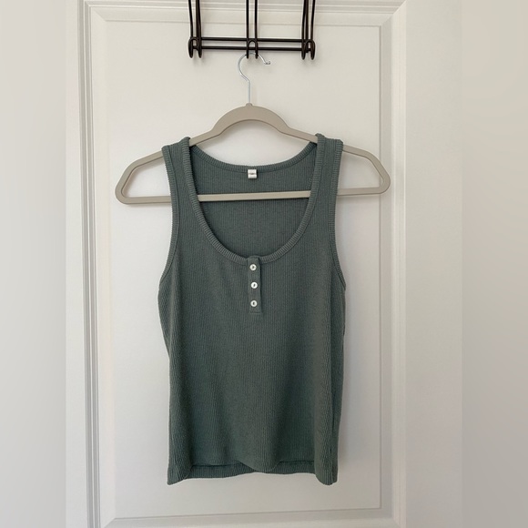 Wishlist | Tops | Bluegray Ribbed Button Tank Top | Poshmark